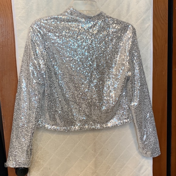 kancy kole | Jackets & Coats | New With Tags Silver Sequin Shrug Or ...